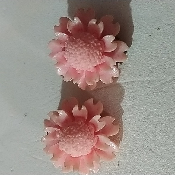 Vintage | Jewelry | Vtg Super Cute Pink Flower Clips | Poshmark